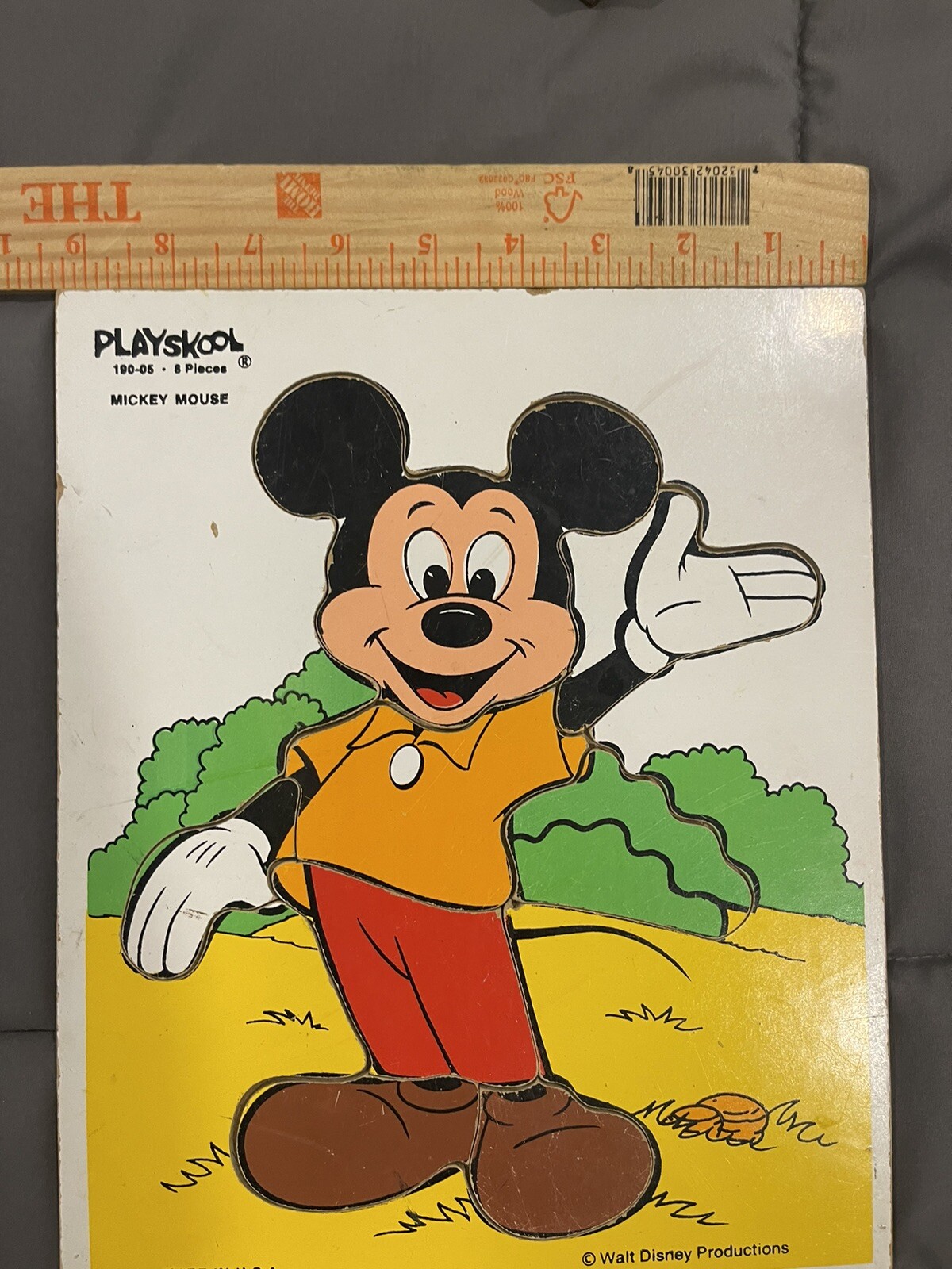 Playskool Mickey Mouse Wood Puzzle 190-05 Walt Disney Productions 8 pcs ...