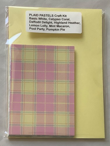 “Plaid Pastels” Craft kit. Makes 8 cards using Stampin' Up cardstock ...