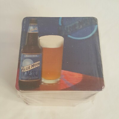 100 Blue Moon Paper Coasters Man Cave Bar Supplies Beer | eBay