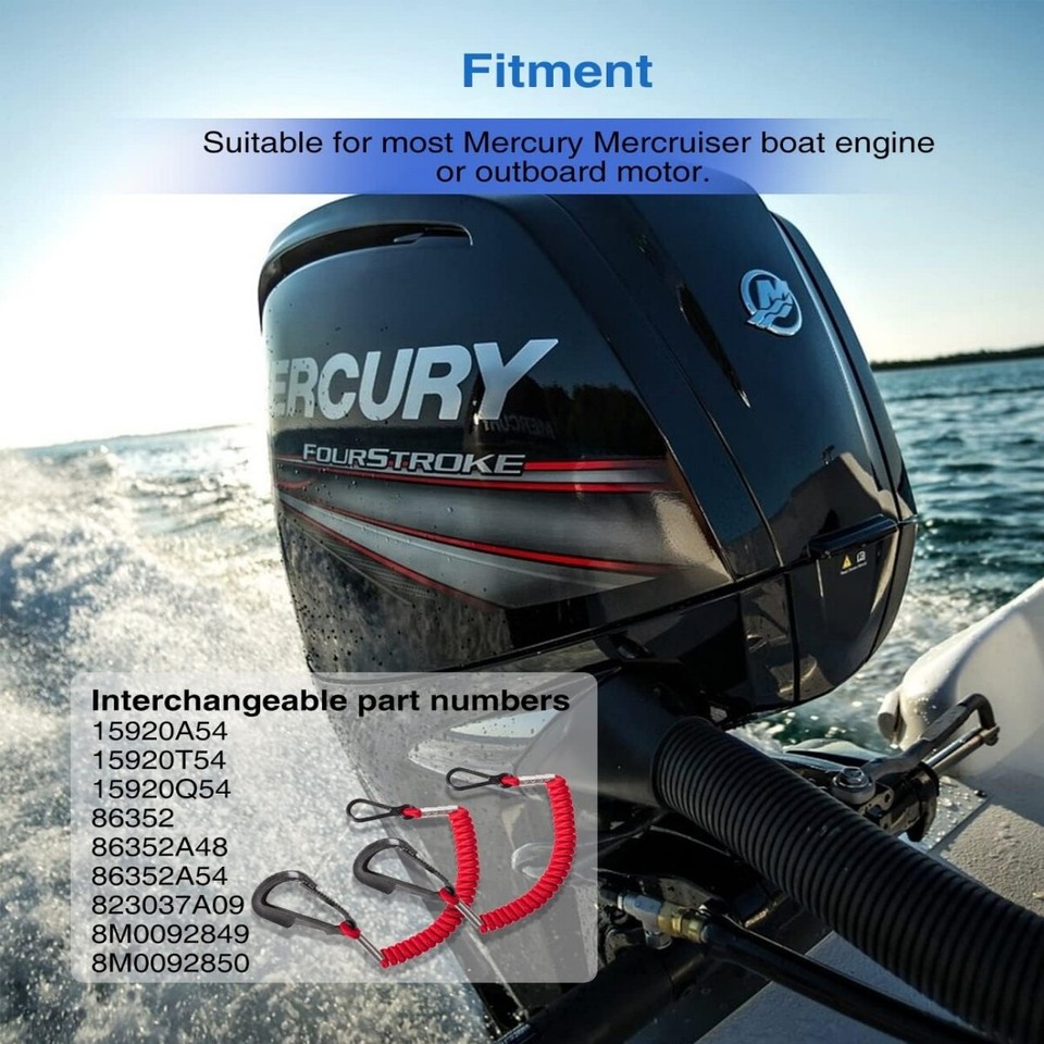 Boat Kill Switch Safety Lanyard for Mercruiser Mercury Outboard Motor ...