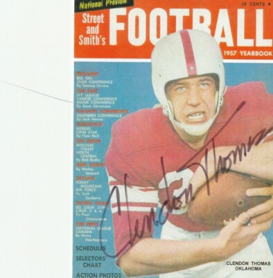 OKLAHOMA SOONERS & STEELERS LEGEND CLENDON THOMAS SIGNED CUSTOM CARD ...
