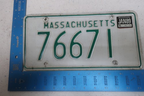 Massachusetts License Plate Tag MA 1989 89 76671 | eBay