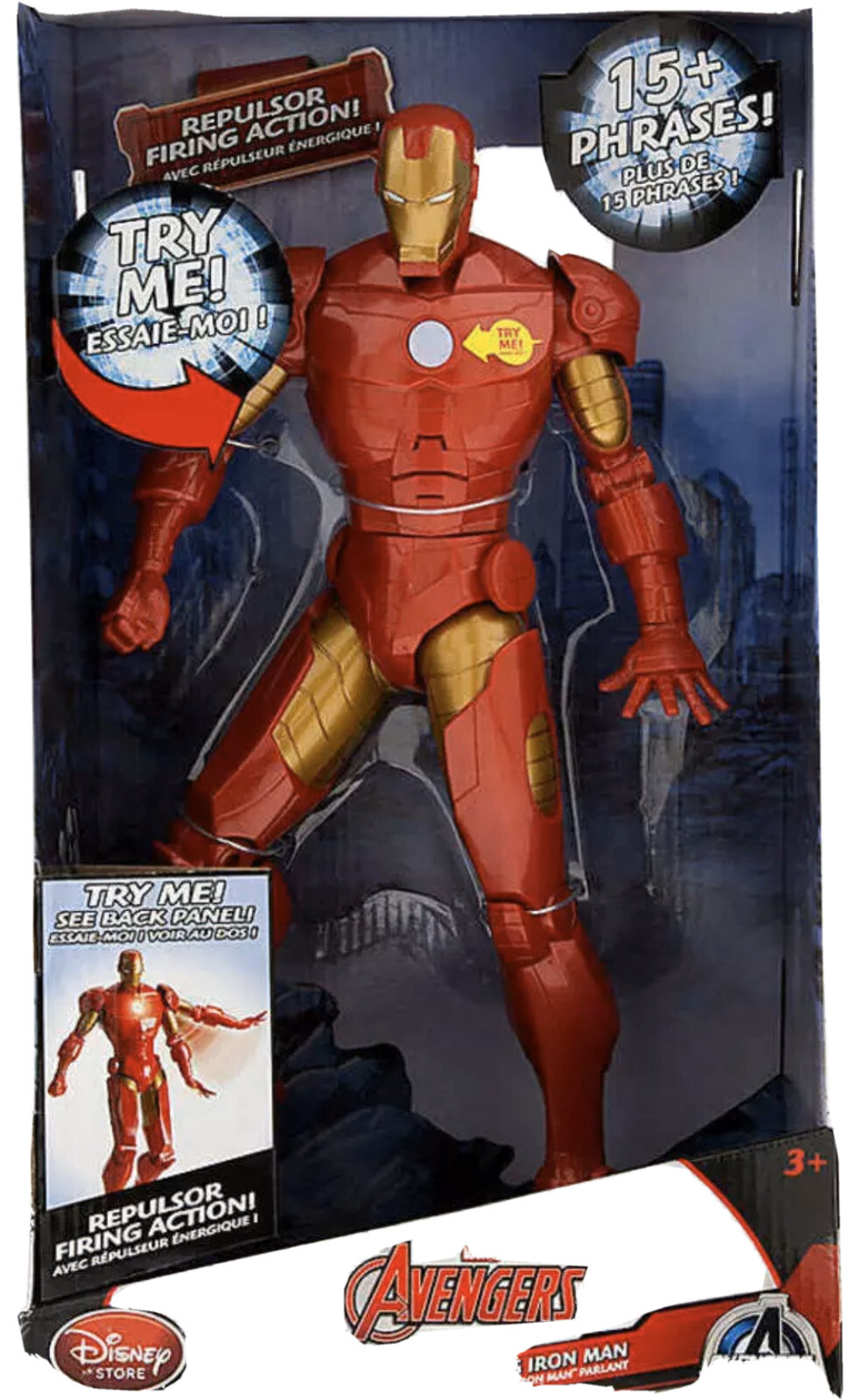 Disney Store Marvel Avengers Talking Iron Man Action Figure 15 Phrases ...