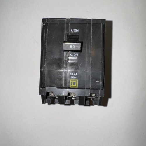 Square D QOB350 50 Amp Type QOB Breaker HACR 240V 50A 3 PH 3P 3 Pole 10 ...