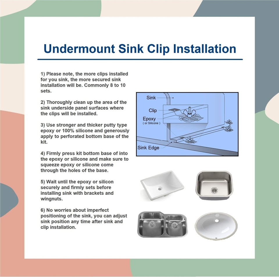 Sink Clips, Undermount Sink Brackets, Bathroom Kitchen Ceramic ...