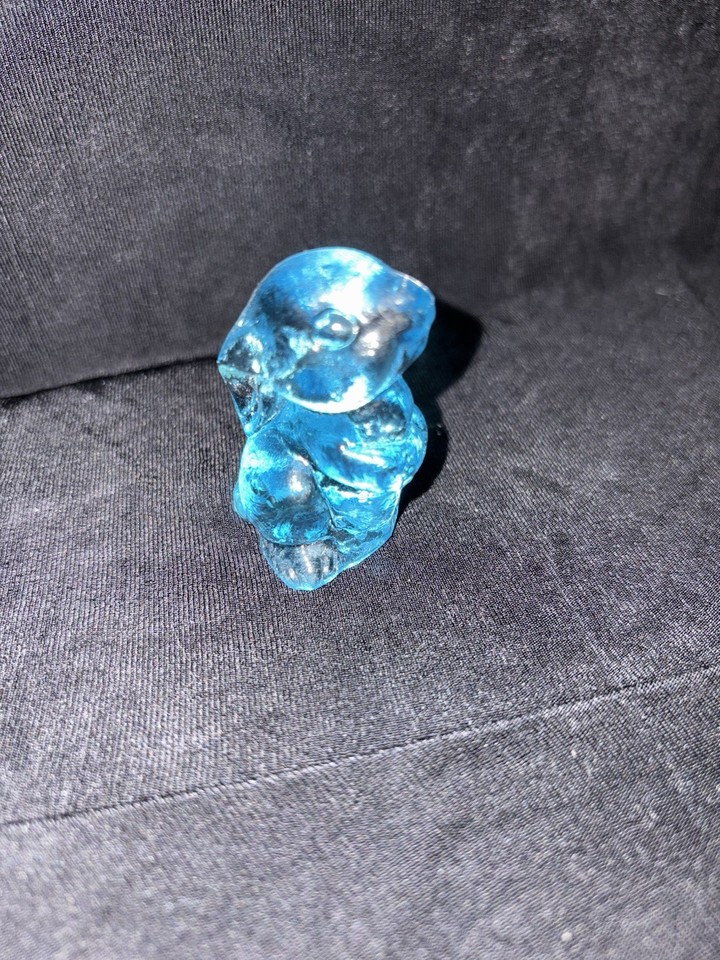 Vintage Art Glass Blue Brian The Bunny In Vaseline Carnival Pink ...