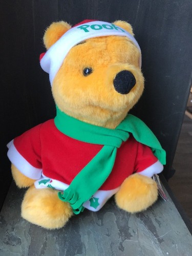 Vintage Mattel WINNIE the POOH Christmas Teddy Beear 1996 15" Santa Hat ...