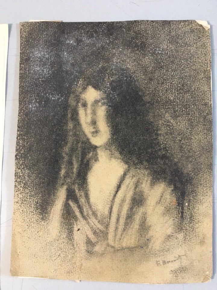 Lot Drawing Portrait Ink Lavis Charcoal 6 On Paper Xixth Early 20th to ...