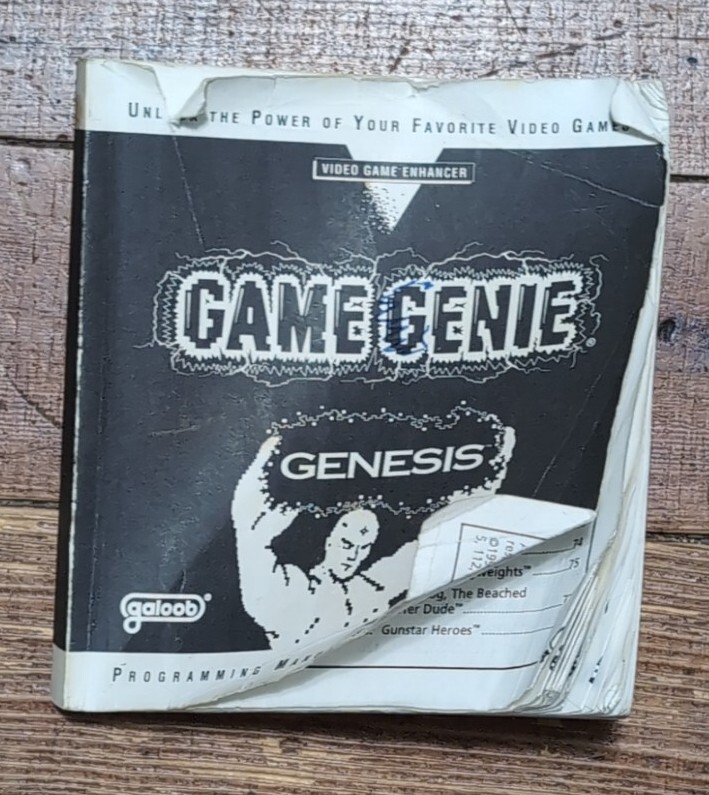 Galoob Game Genie Game Enhancer Codebook & Programming Manual Sega ...