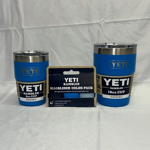 YETI Rambler Stackable Cup Set - Big Wave Blue - 8 oz & 16 oz w ...