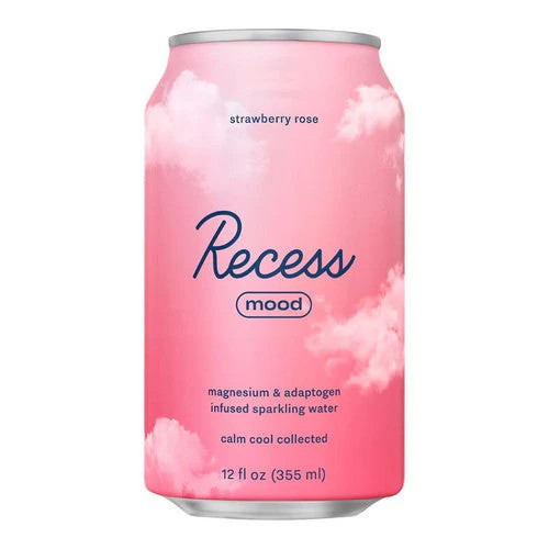 Peach Strawberry Rose Mood Sparkling Water 12 Oz (Case Of 12) By Recess ...