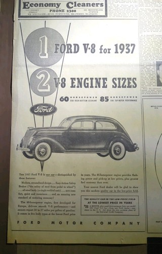 1937 NEWSPAPER PAGE #917- FORD V-8 FOR 1937- 4 PAGES | eBay