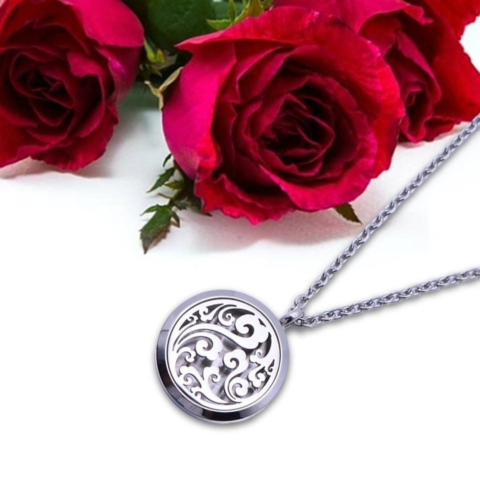 Diffuser Locket with Chain Scent Bottle Necklace for Women Oil Jewelry ...