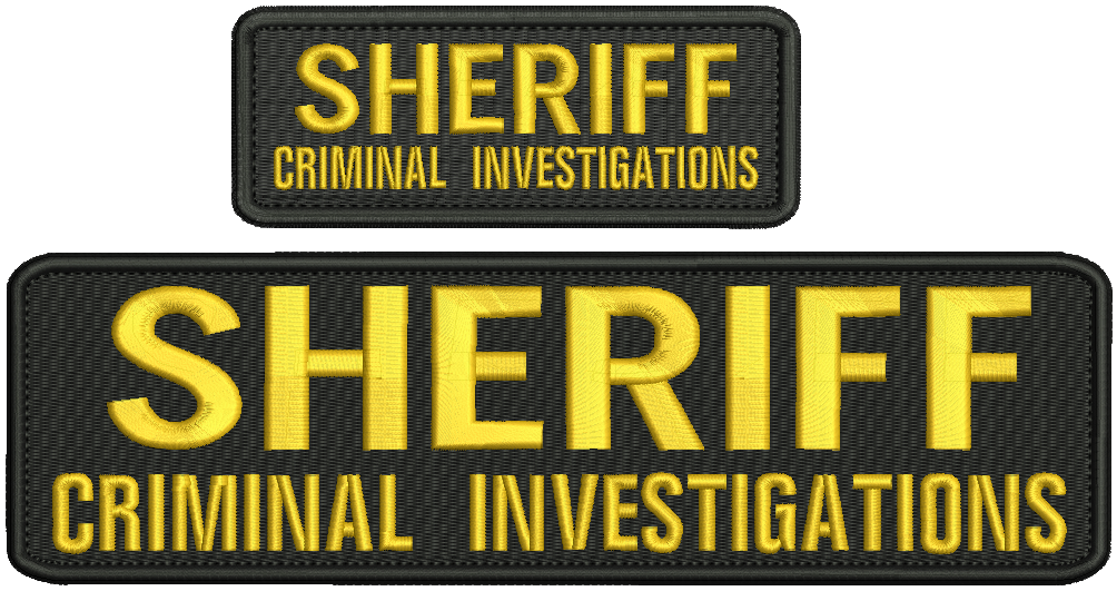Sheriff Criminal Investigations embroidery patches 3x10 and 2x5 hook ...