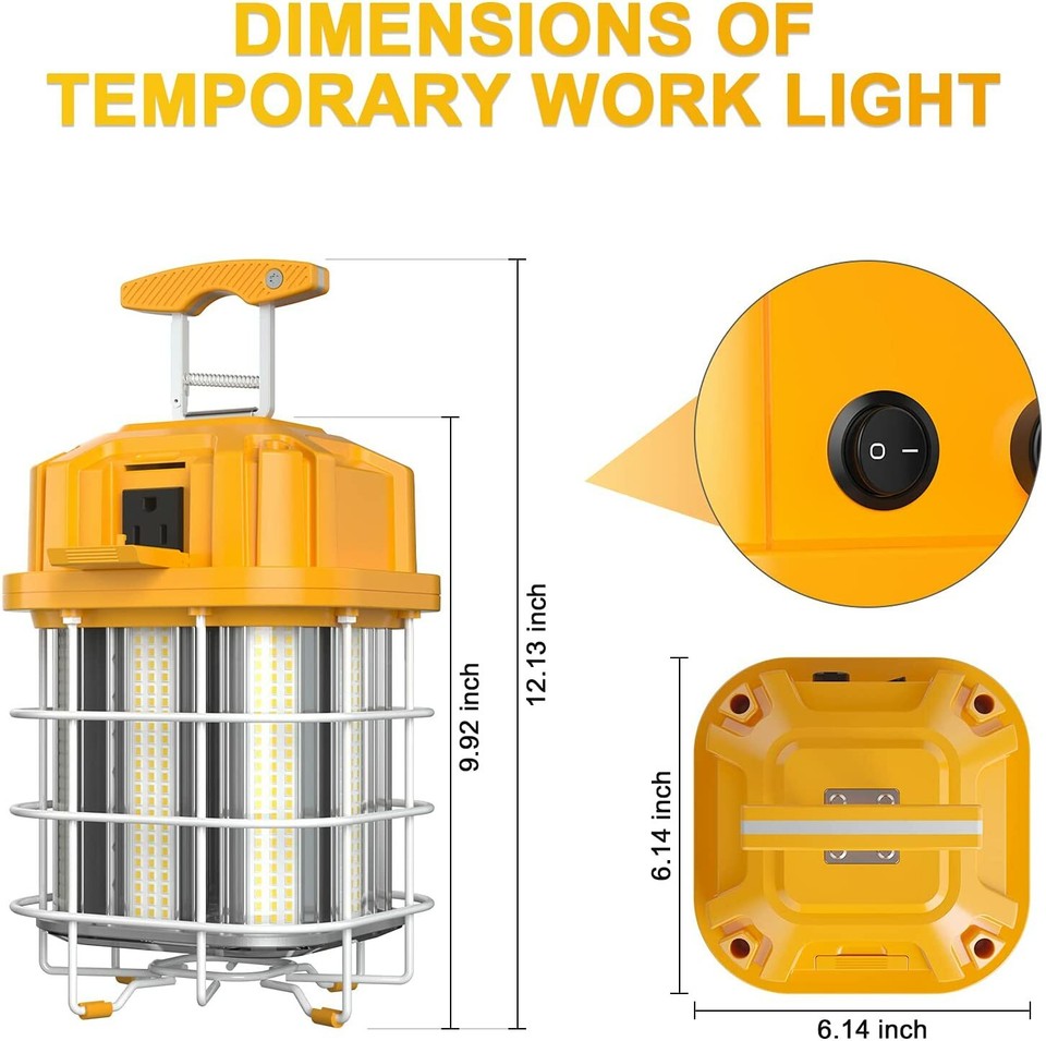 100W LED Temporary Work Light Linkable Construction Jobsite Tunnel ...