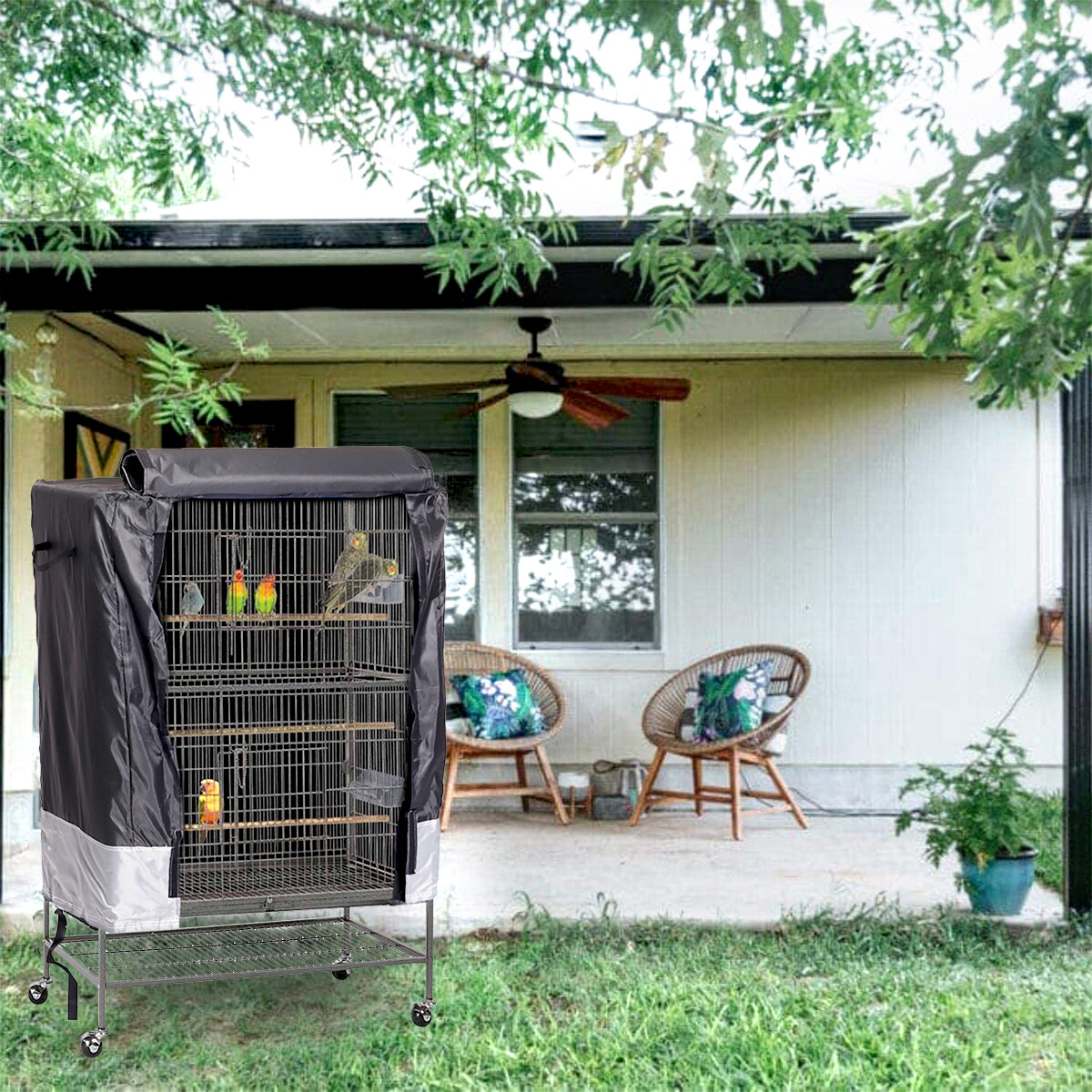 Pet Bird Cage Cover Parrot Cages Budgie Perch Cloth Cover Cozy Bed ...