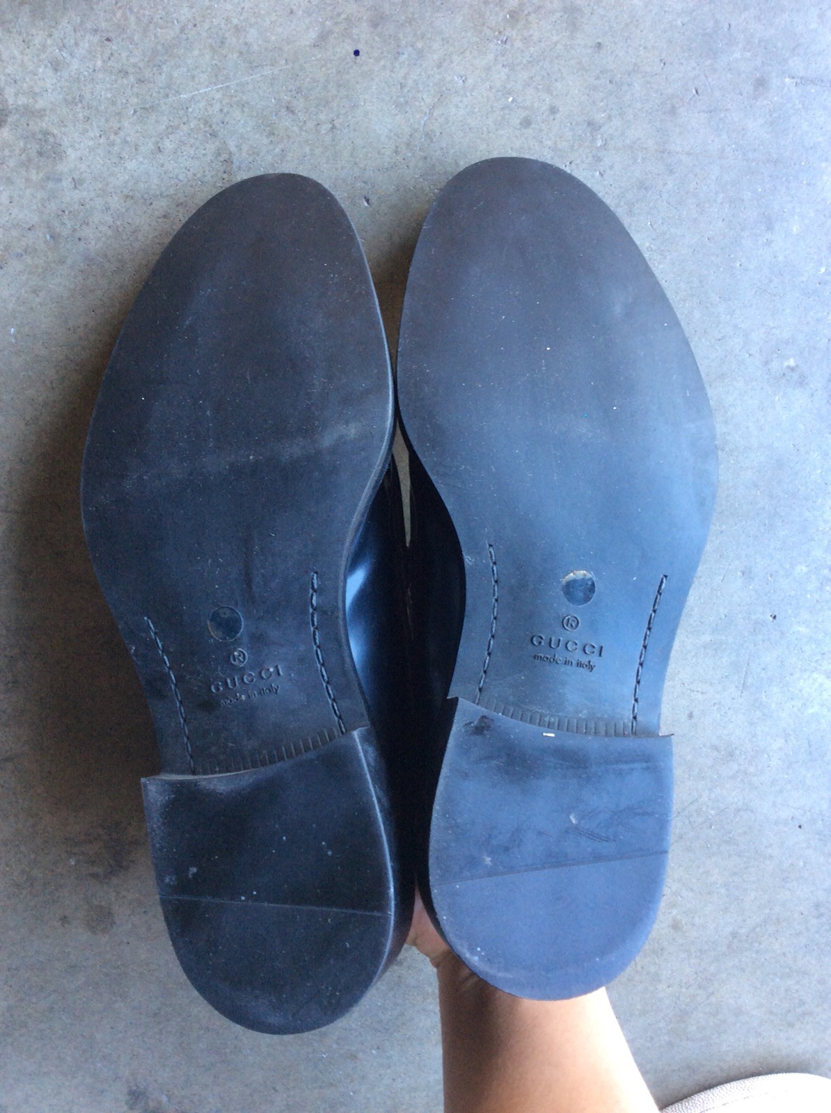 Gucci Apron Toe Leather Loafer sz 8 Black 114448 | eBay