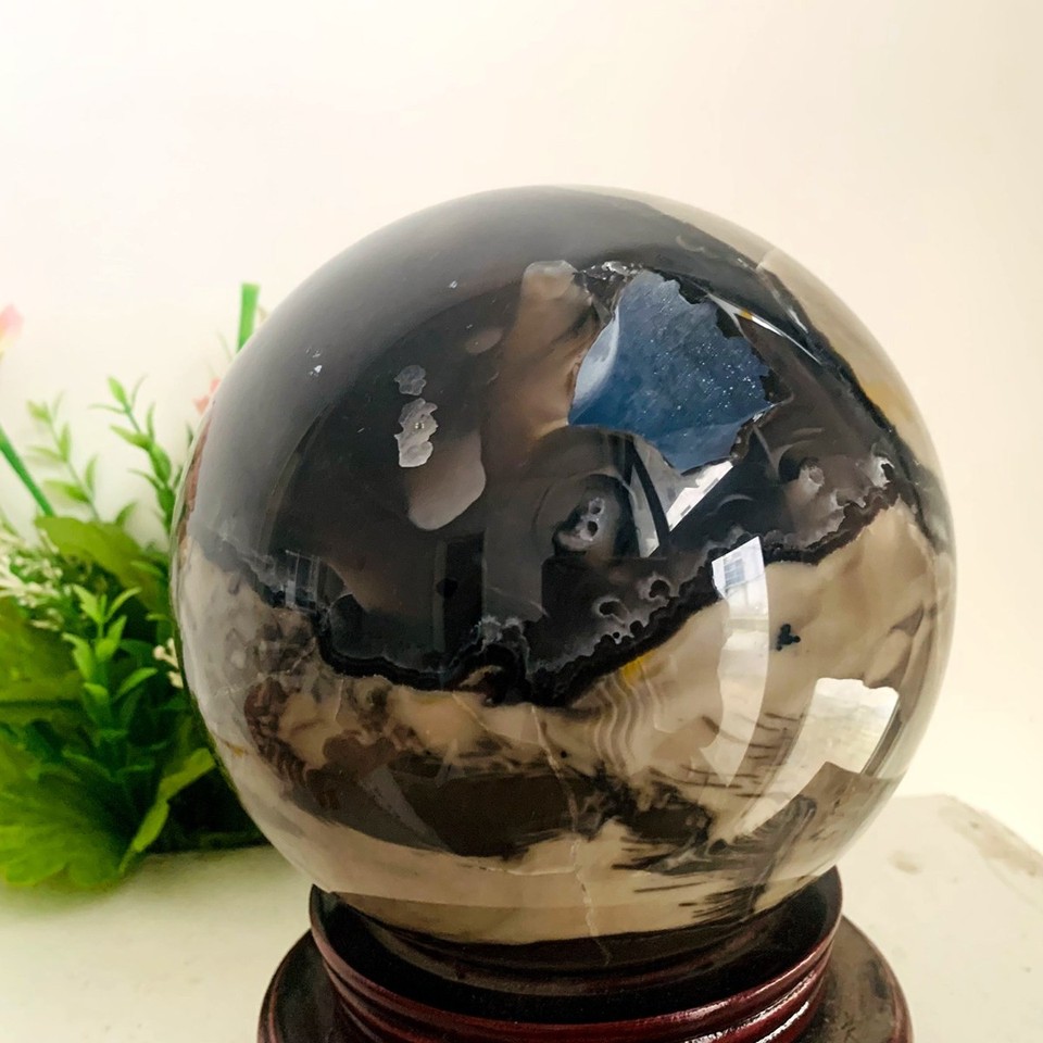 Natural volcanic agate crystal cave ball polishing and healing 10.93LB ...