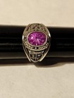 VTG LADIES CLASS RING SZ. 5.25, ULTRIUM HJ, PINK STONE, 1981, EX.COND ...
