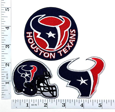 Embroidered Patch Set - Football - Houston Texans - 3-Patch Set - Iron ...