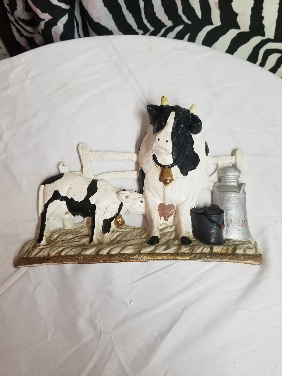 Cast Iron Holstein Cow And Calf Doorstop | eBay