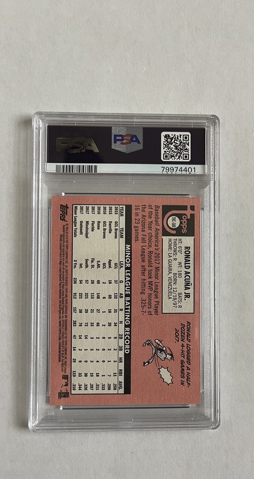 2018 Topps Heritage Ronald Acuna Jr RC Chrome /999 PSA 10 Gem THC-590 ...