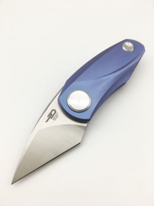 Bestech Tulip Folder Ball Lock Knife Blue Ti Handle Plain M390 Blade ...