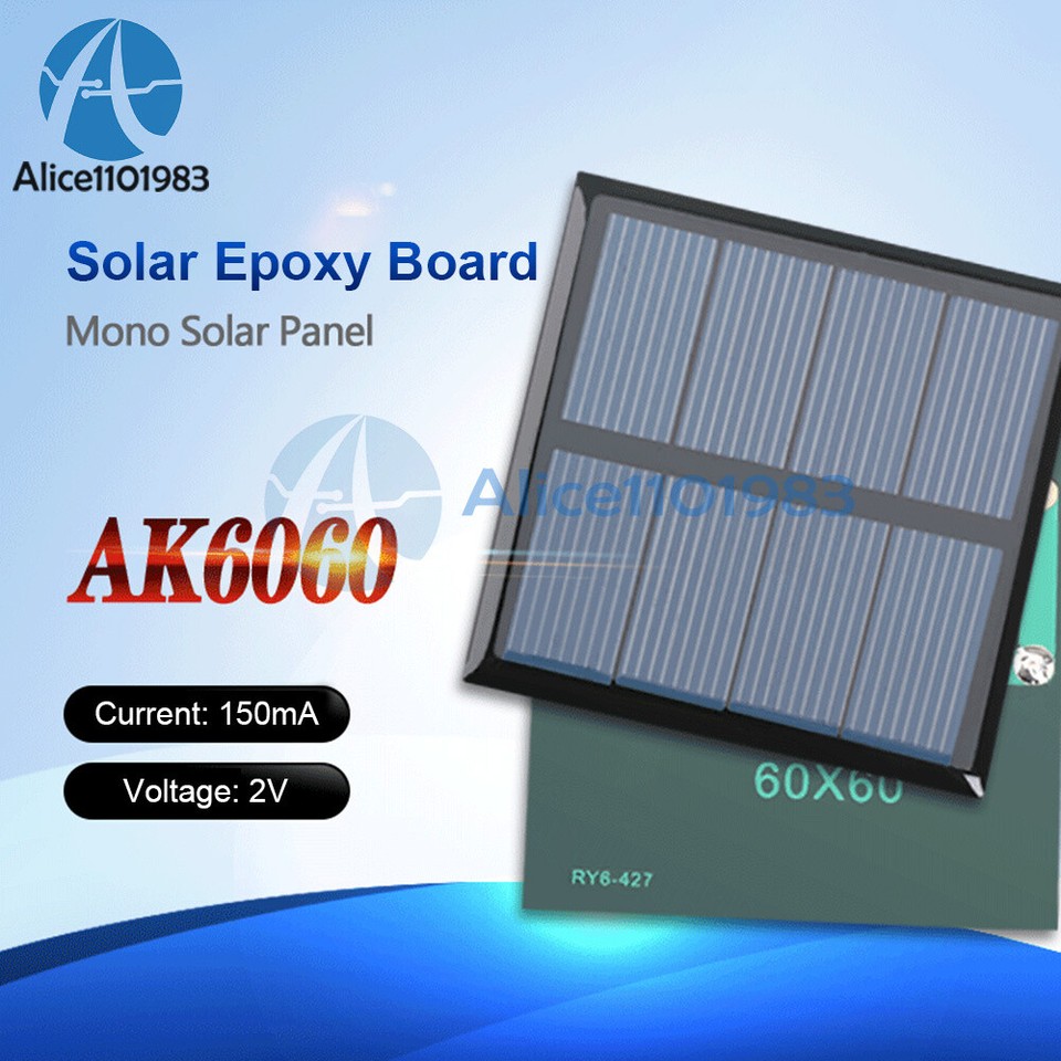 2V 150MA 3V 400MA Monocrystalline Solar Panel Module For DIY Motor Toy ...