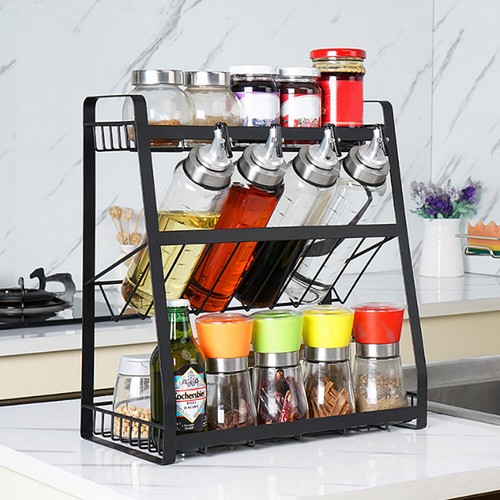3 Tier Spice Herb Jars Stand Sauce Bottle Rack Holder Kitchen Storage ...