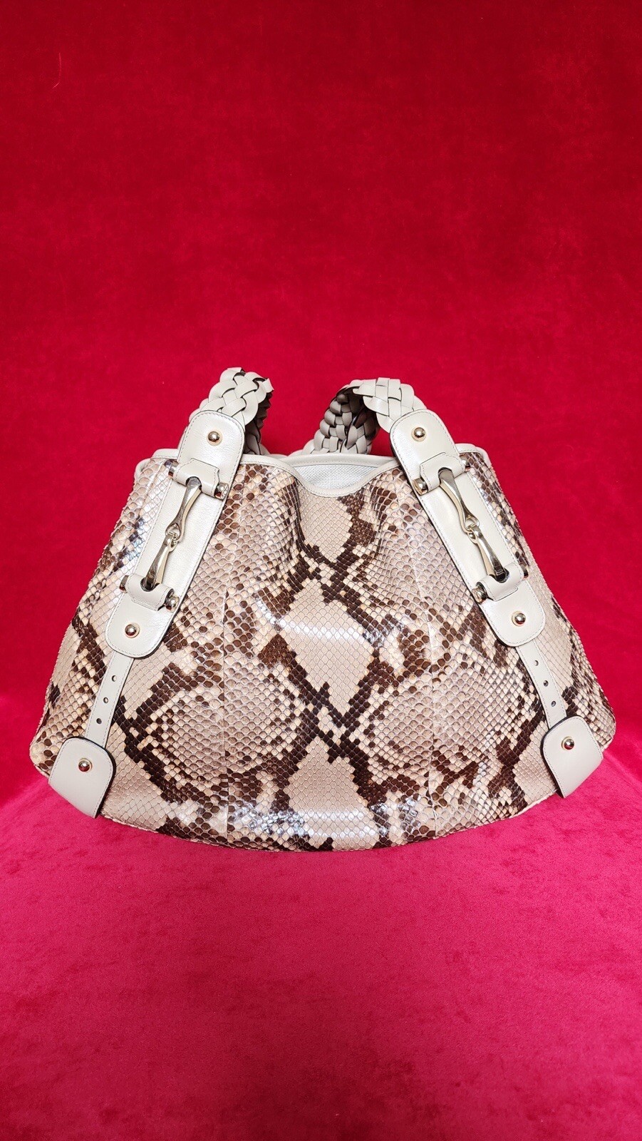 Gucci Pelham Medium Beige Python Shoulder Bag Retail $3750 | eBay