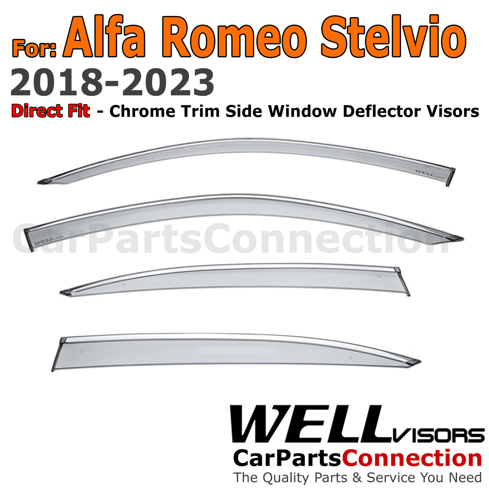 Wellvisors Guard Deflector Visors For Alfa Romeo Stelvio 2018-2024 ...