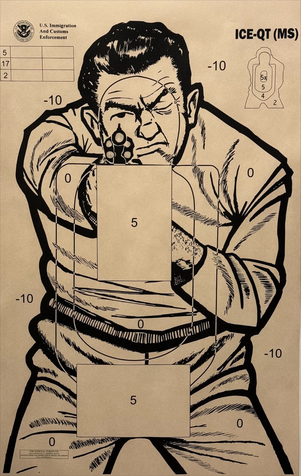 Official ICE-QT(MS) Mind Set targets, 22.5" x 35", US Immigration ...