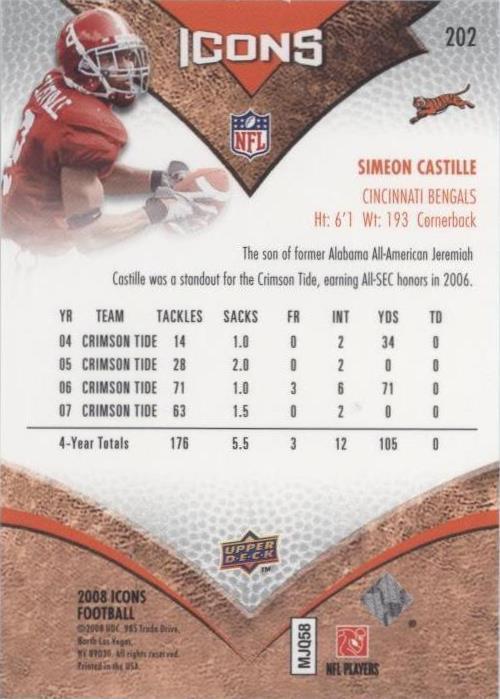 2008 Upper Deck Icons Simeon Castille #202 for sale | eBay