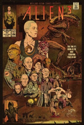 Aliens 3 Ripley Comic Book Cover Style Movie Poster Giclee Print Art ...