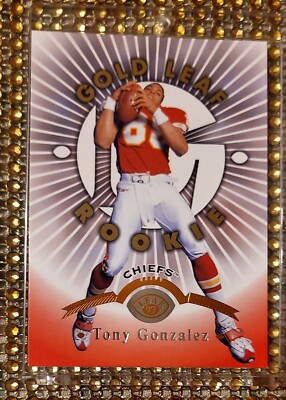 1997 Donruss Leaf Tony Gonzalez RC GOLD LEAF ROOKIES MINT‼️ #174 Chiefs ...