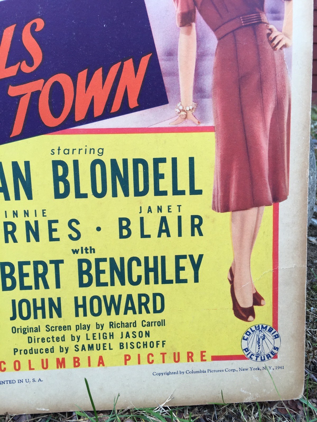 Vintage 1941 Original THREE GIRLS ABOUT TOWN Columbia Pictures Movie ...