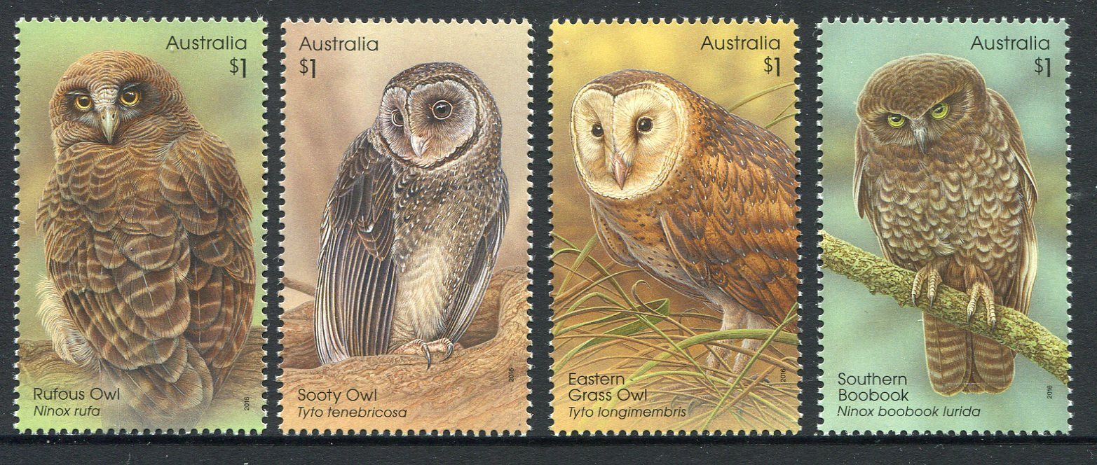 2016 Owls! Guardians of The Night - Set of 4 Mint Unhinged Stamps | eBay