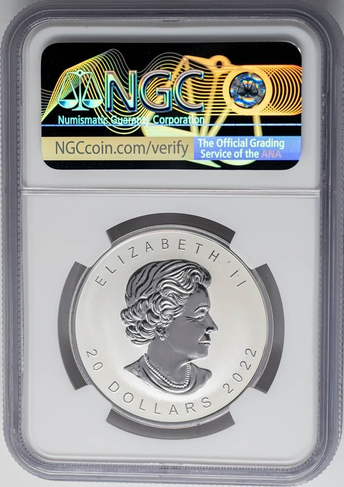 2022 Canada 1oz Silver $20 Maple Leaf Ultra High Relief Reverse PF70 ...