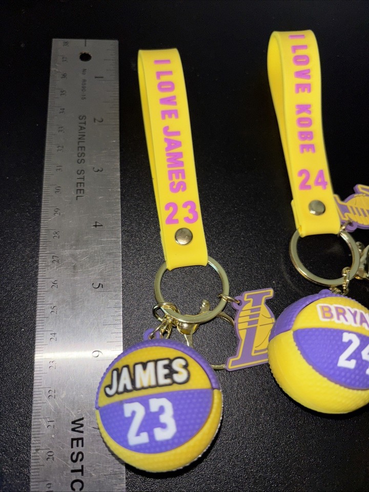 Kobe Bryant & LeBron James Basketball Keychain New W Detachable Hand ...