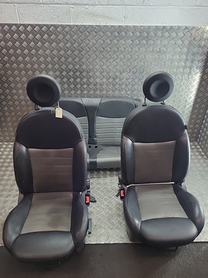 FIAT 500 SEAT MK1 312 SPORT75 FRONT And Rear SEAT BLACK HALF LEATHER ...