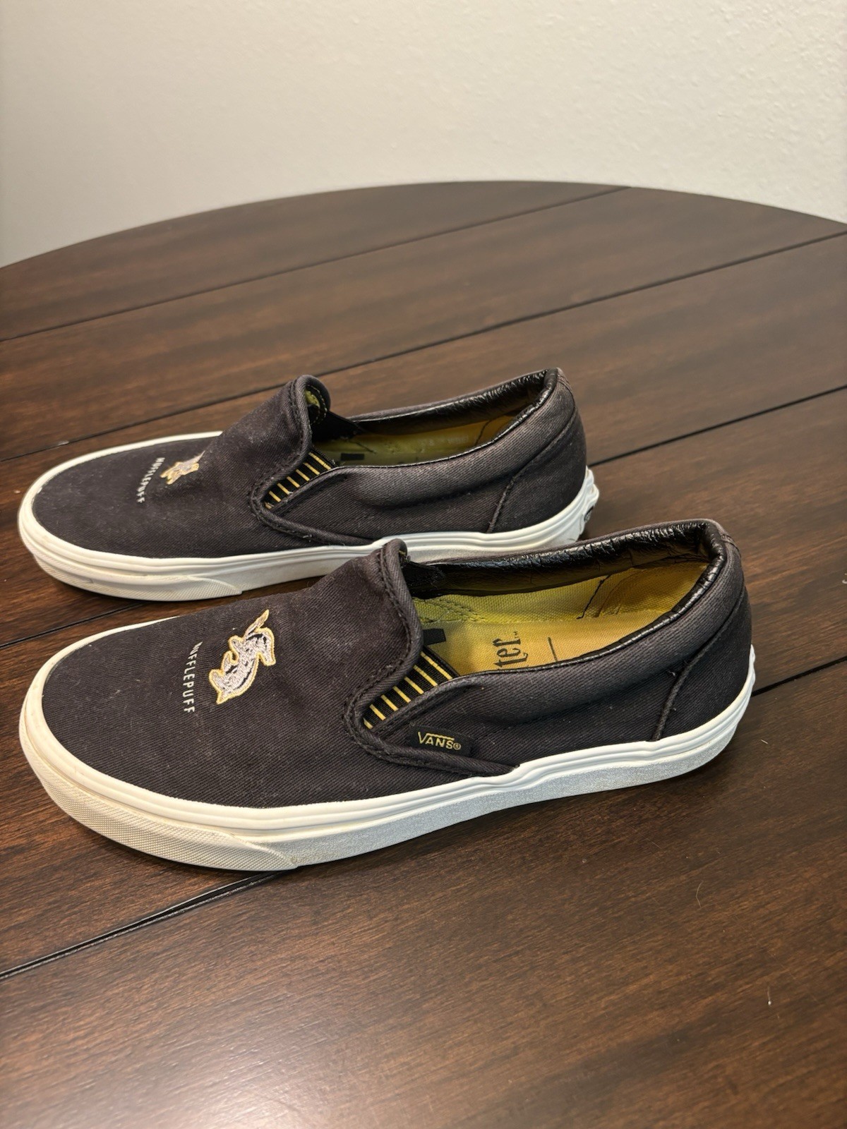 VANS Harry Potter Hufflepuff Black Canvas Slip-On Men… - Gem