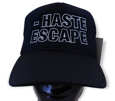 HASTE ESCAPE "HASTE ESCAPE" FOAM TRUCKER HAT Black | eBay