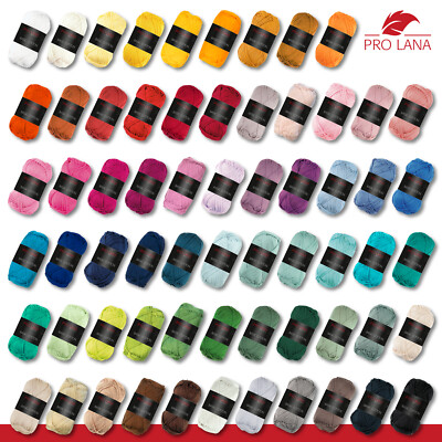 Pro Lana 50 g Basic Cotton Baumwolle Stricken Häkeln Wolle Basic-Garn 64 Farben | eBay