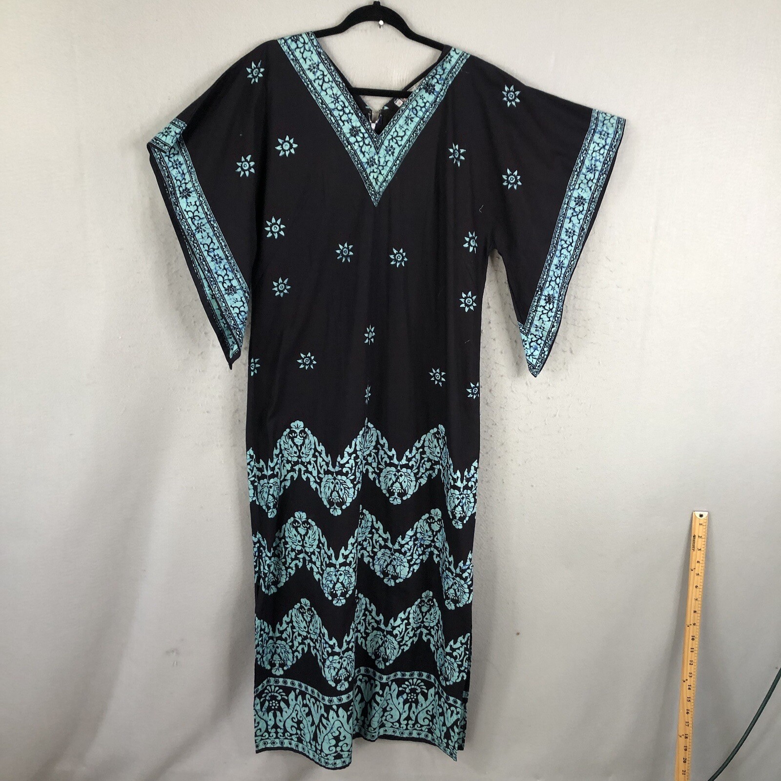 Vintage Ibu Bintang Negara Kaftan Womens Medium Blue … - Gem