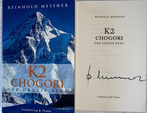 Reinhold Messner signiert Buch K2 original Unterschrift Signatur ...