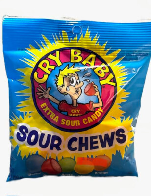 Cry Baby Sour Chews Extra Sour Candy in 5 Flavors Berry, Cherry, Apple ...
