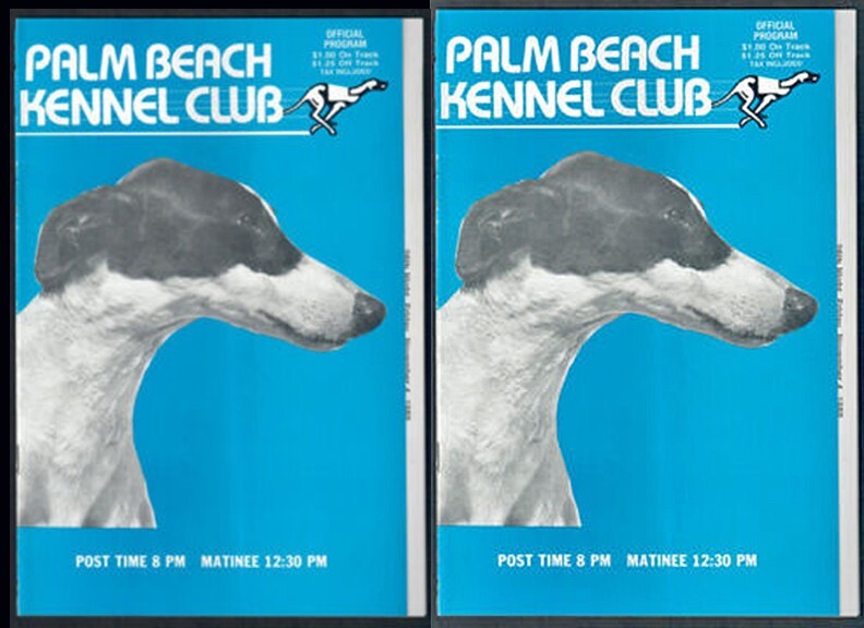 LOT OF (2) 1988 GREYHOUND DOG RACING PROGRAMS FROM THE PALM BEACH ...