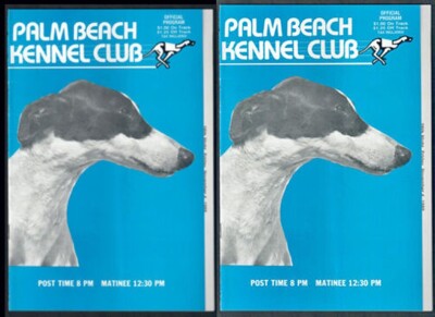 LOT OF (2) 1988 GREYHOUND DOG RACING PROGRAMS FROM THE PALM BEACH ...