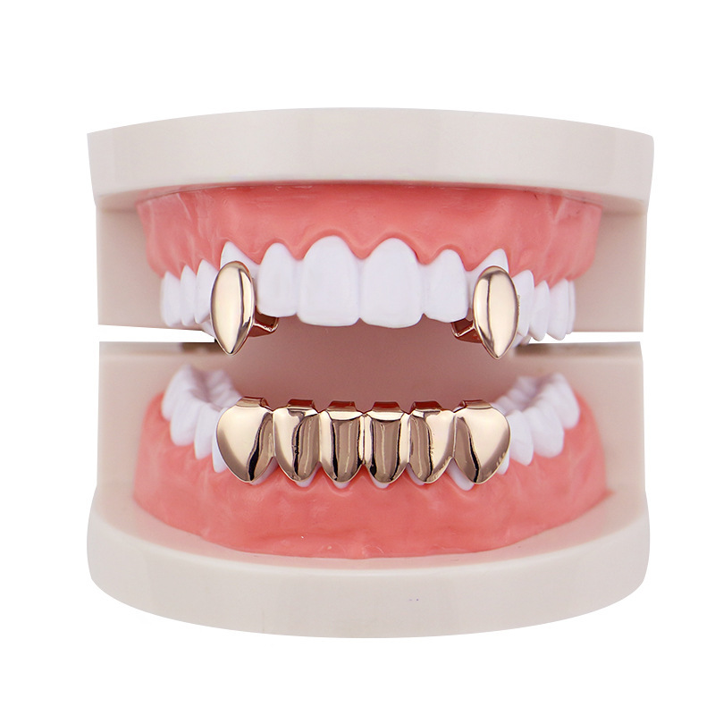 Bottom Gold Grillz With Fangs
