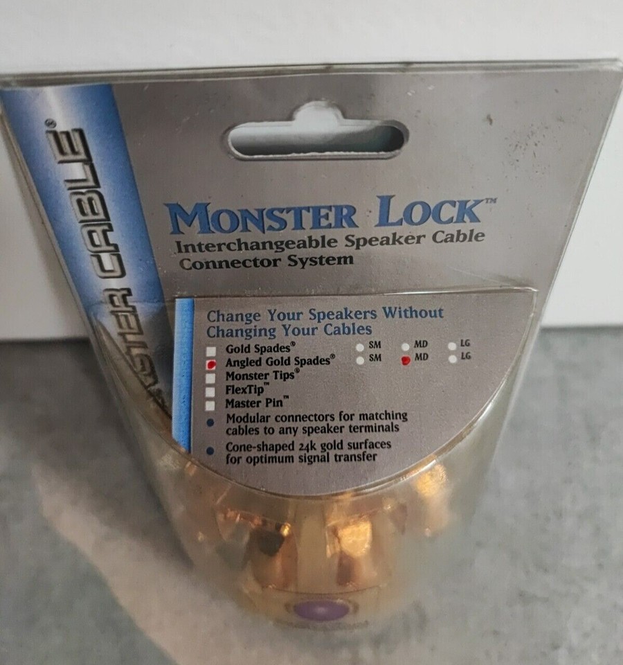 Monster Lock Angled Spades Speaker Cable Connectors Size Medium ...